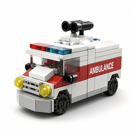 8531-1 2 in 1 Ambulance Robot Construction Block Kit 81 Pcs Convertible ...