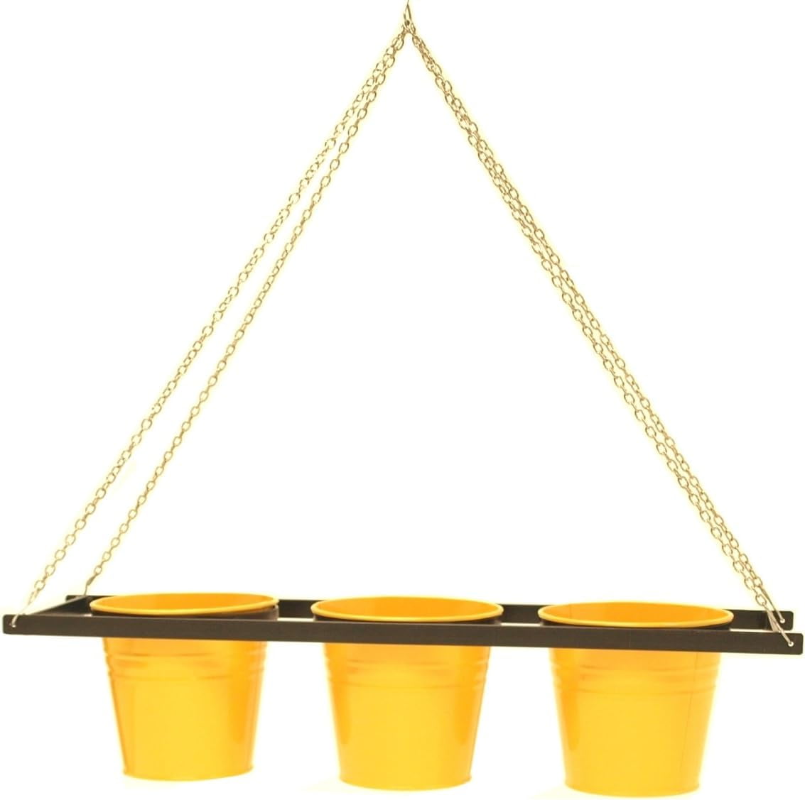 8536E SAFF Enameled Galvanized Triple Hanging Planter with Iron ...