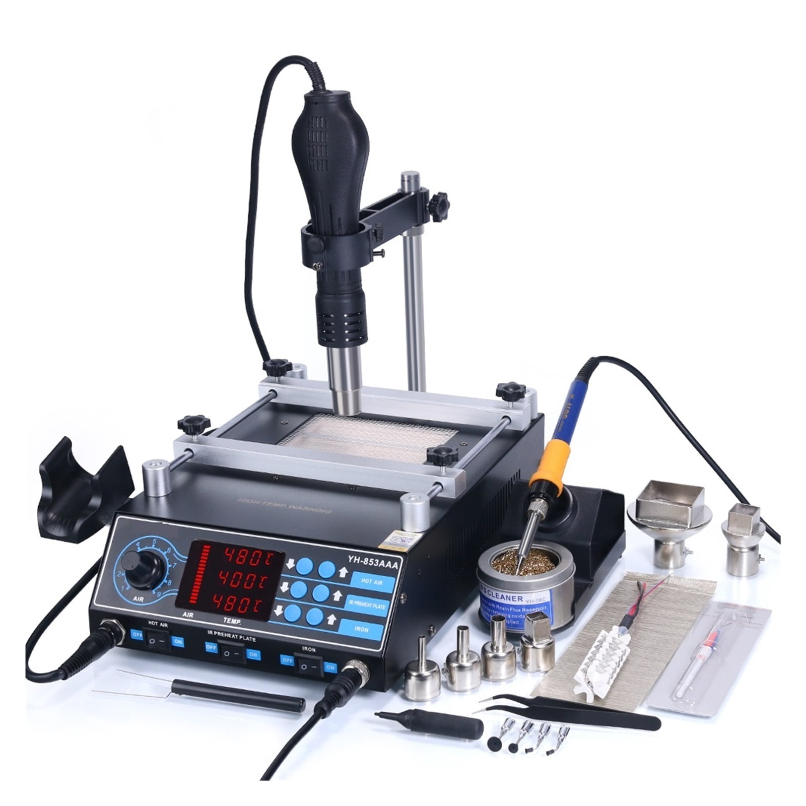 853AAA Soldering Hot Air Soldering Station DIY Digital Rework Station ...