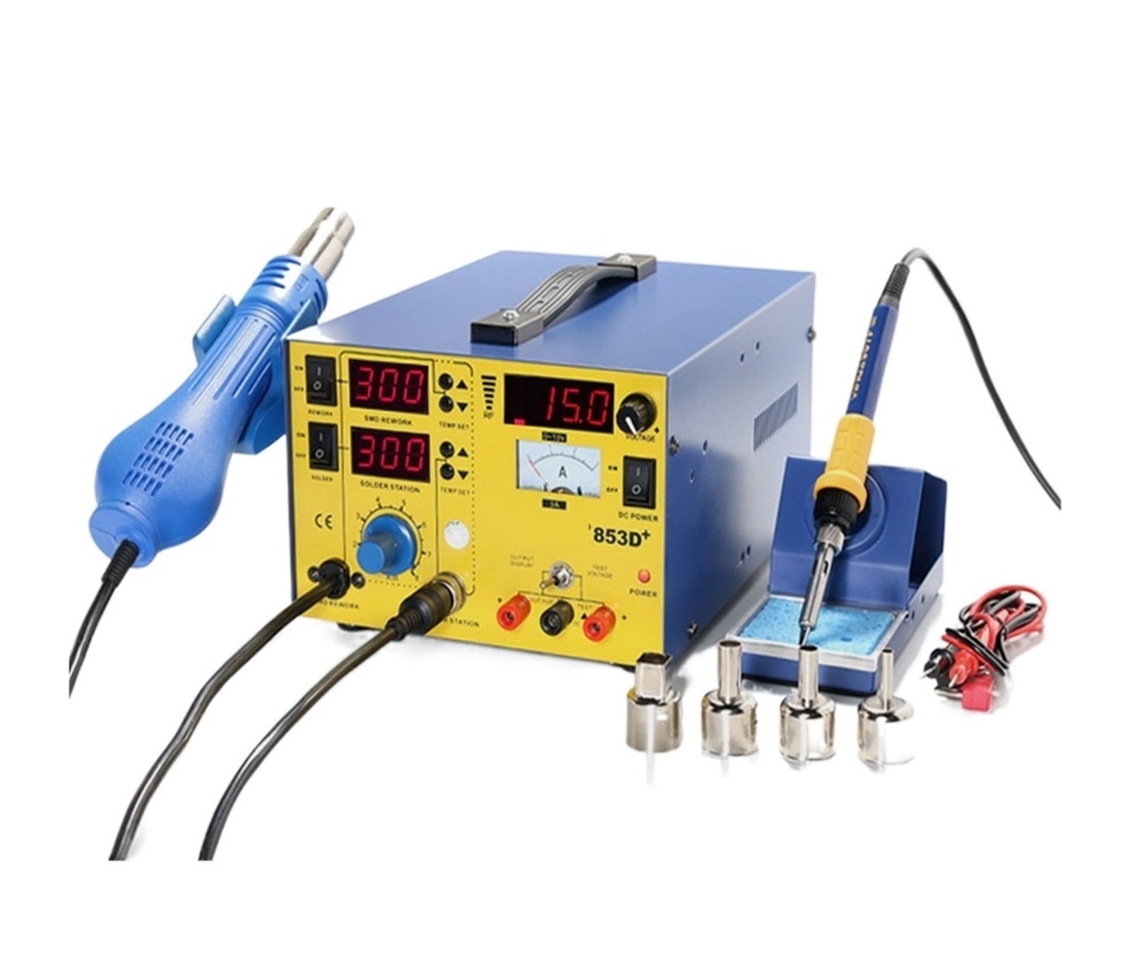 853D+ 3A BGA rework station hot air gun soldering station with power 3 ...