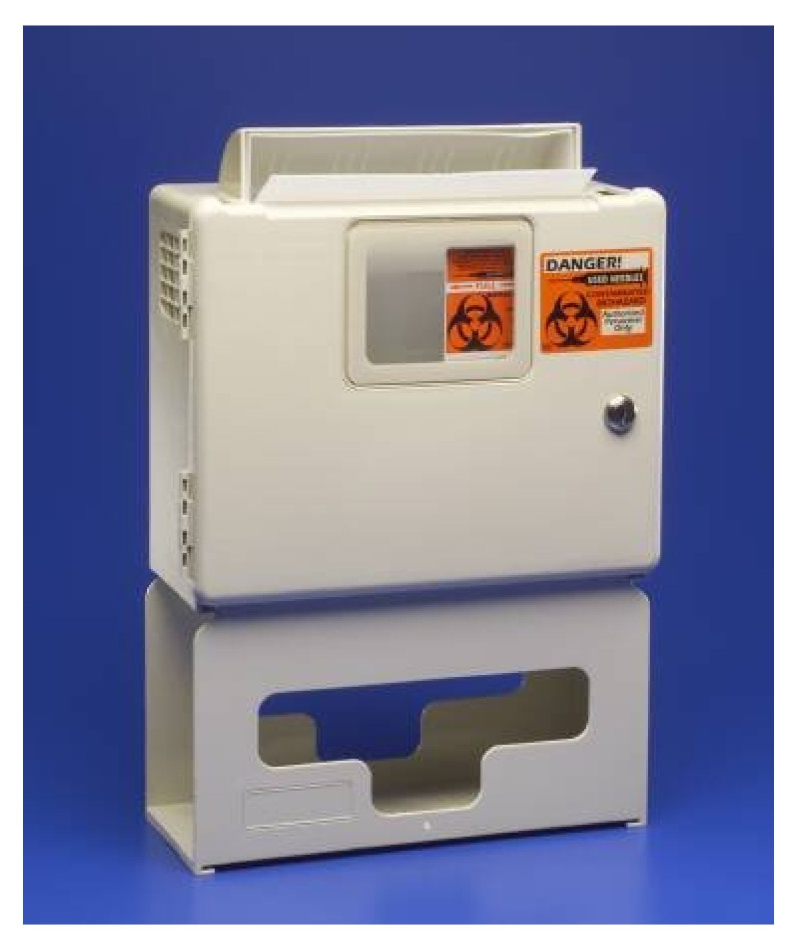 8556H SharpSafety Wall Enclosure with Glove Box and Container, for 2 ...