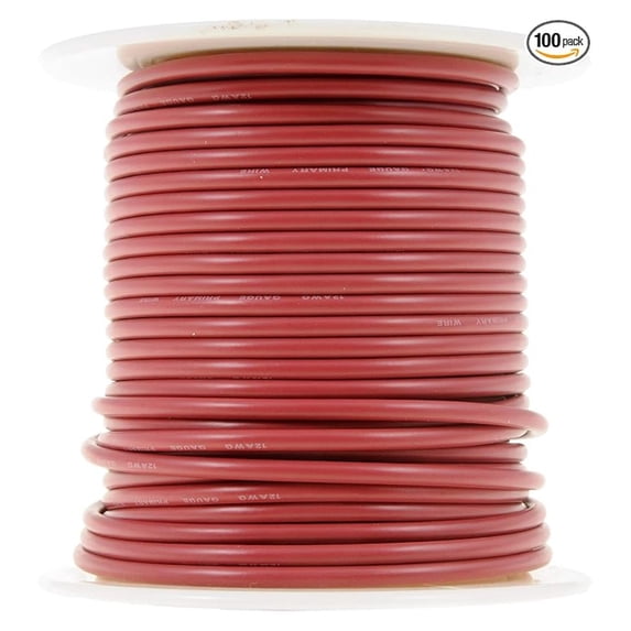 85748 12 Gauge Red Primary Wire-Spool, 100 Feet - Walmart.com