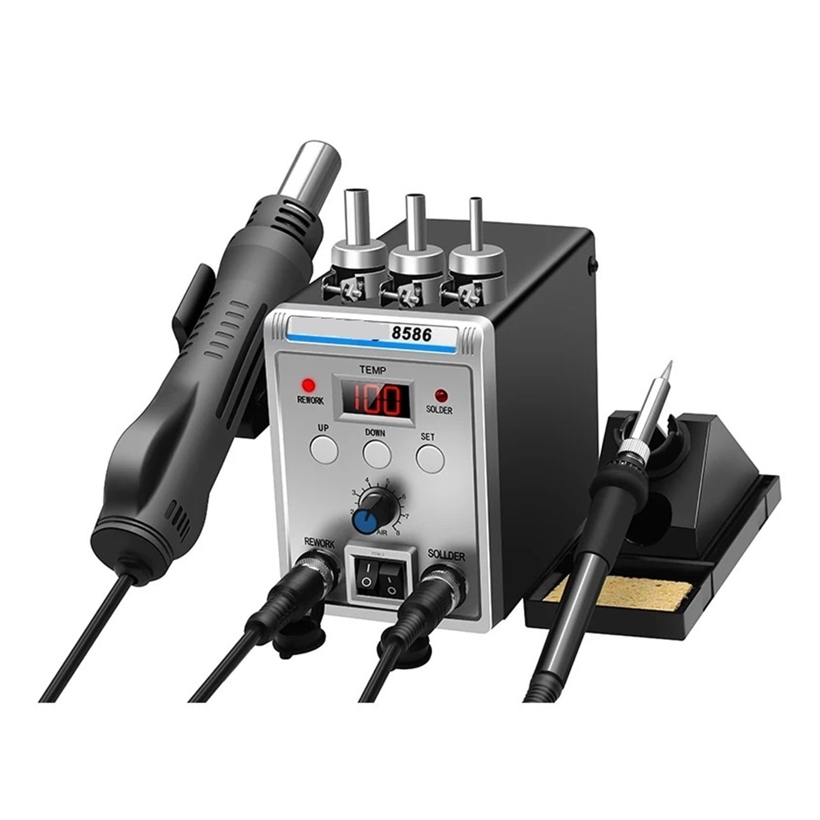 8586 Soldering Station Portable Digital Hot Air Gun BGA Rework Solder ...