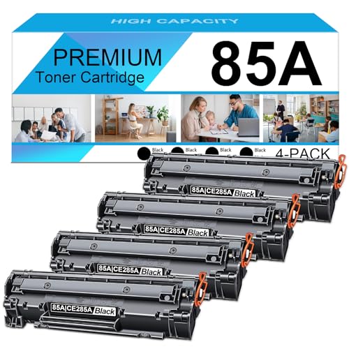 85A Black Toner Cartridge with Chip 4-Pack, 85A CE285A Toner Cartridge ...