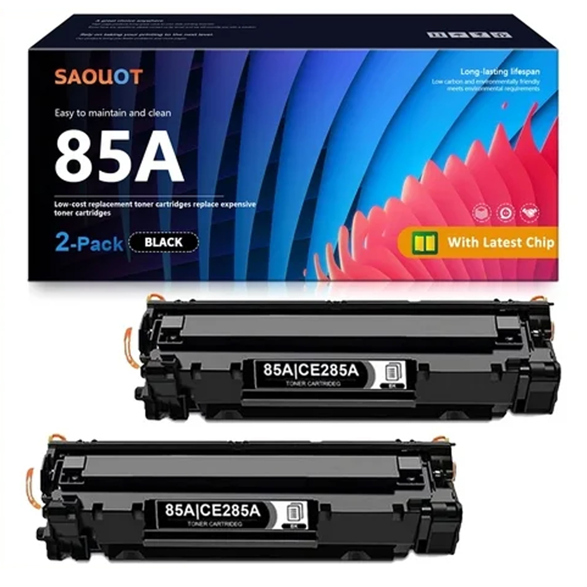 YOUNGTION 85A CE285A Toner Cartridge, 2 Pack Black, Compatible for HP ...