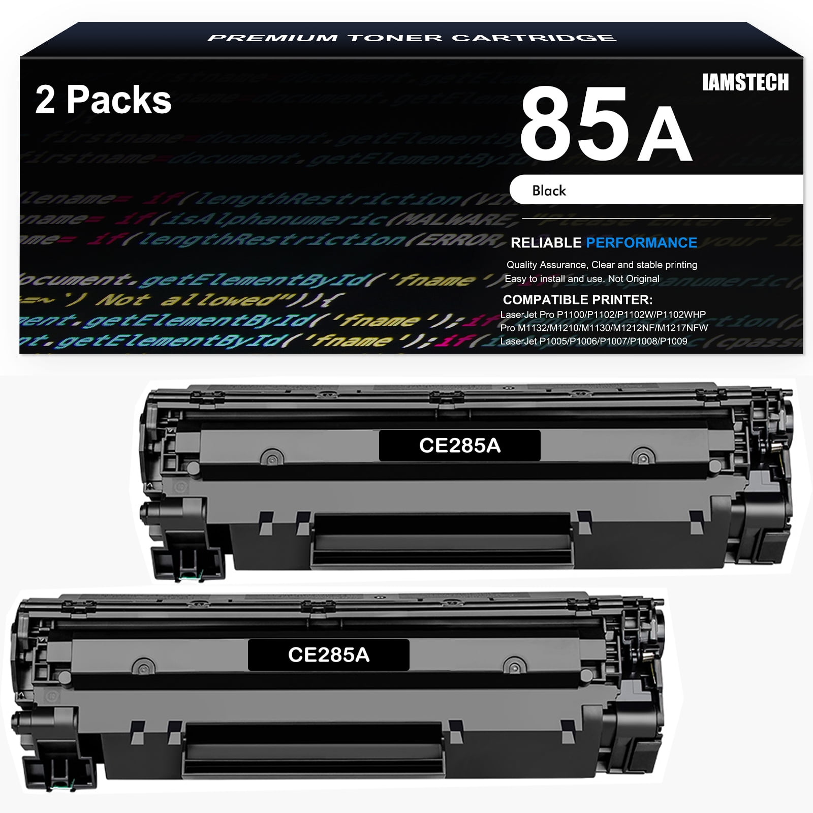 85A Toner Cartridge Black Compatible for HP 85A CE285A (CE285D) 285A ...