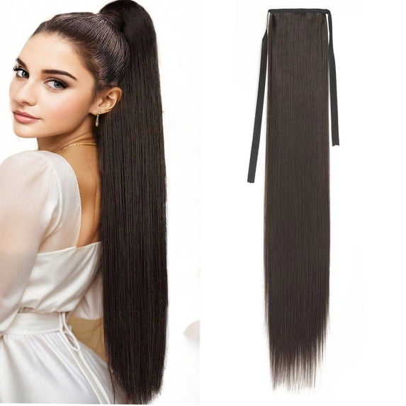 85CM Clip in Ponytail Extension Wrap Around Long Straight Pony Tail ...