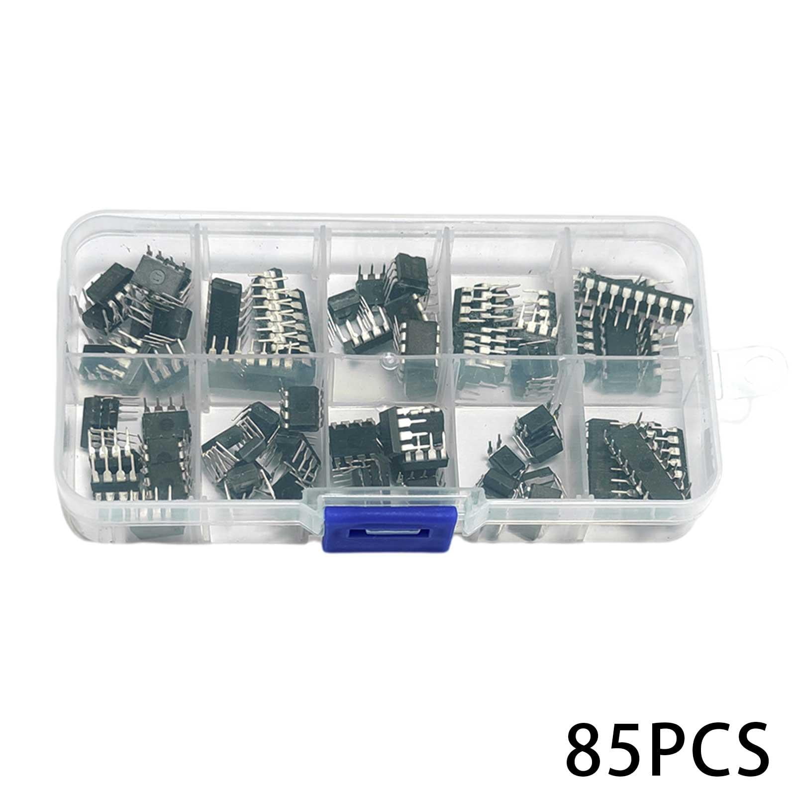 85Pcs 10 Types Integrated Circuit Chip IC Chips Assortment Kit Opamp ...