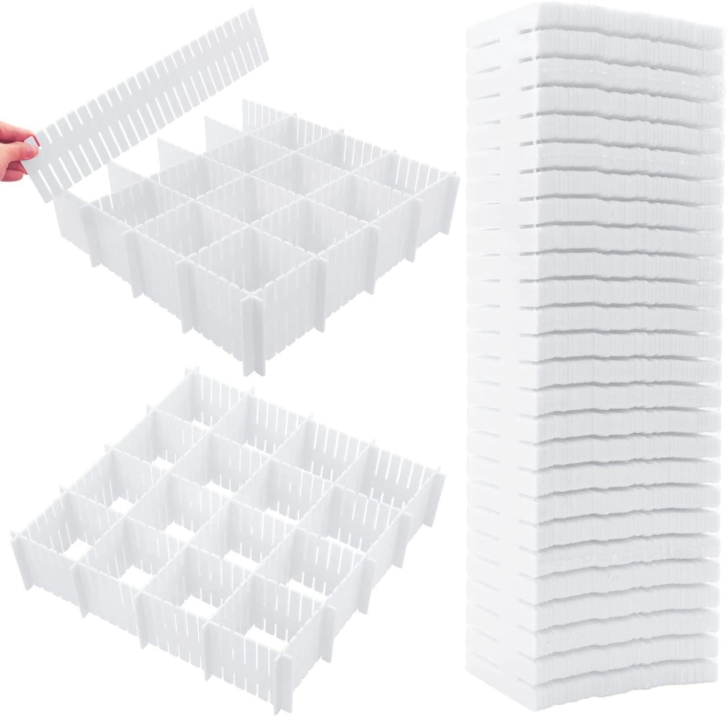85Pcs Drawer Dividers, Adjustable Drawer Organiser, Cut at Will for ...