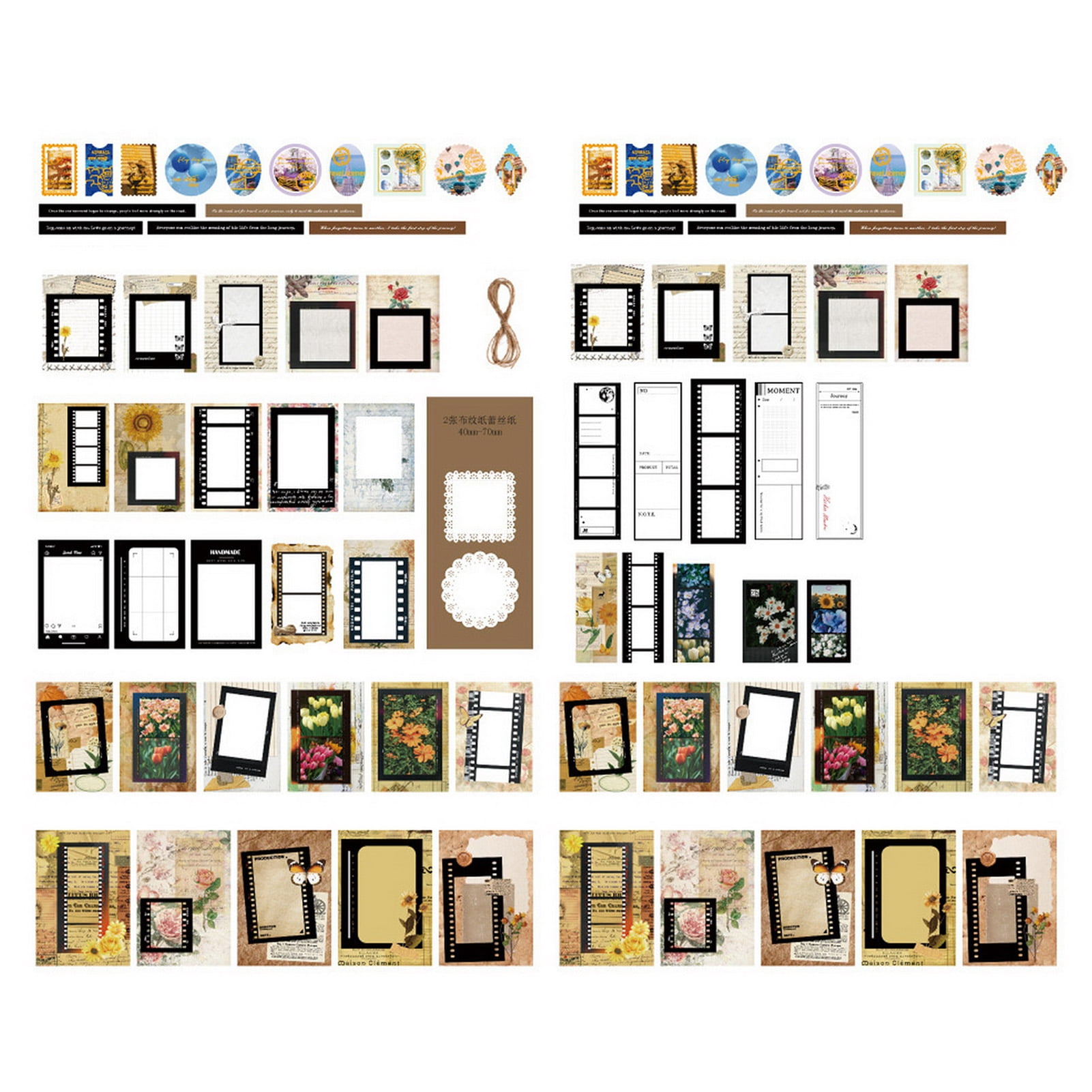 85Pcs Hand Account Sticker Set Retro Frame Rich in Content Diverse ...