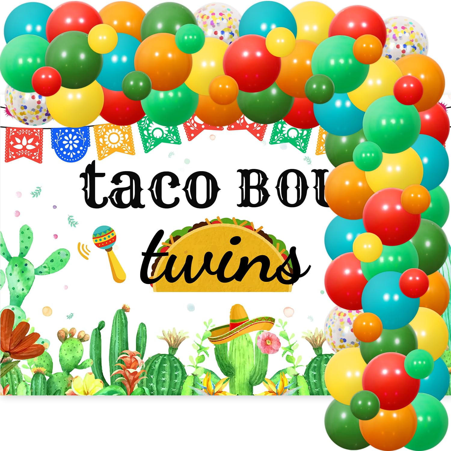 85Pcs Taco Bout Twins Mexican Theme Baby Shower Decorations, Fiesta ...