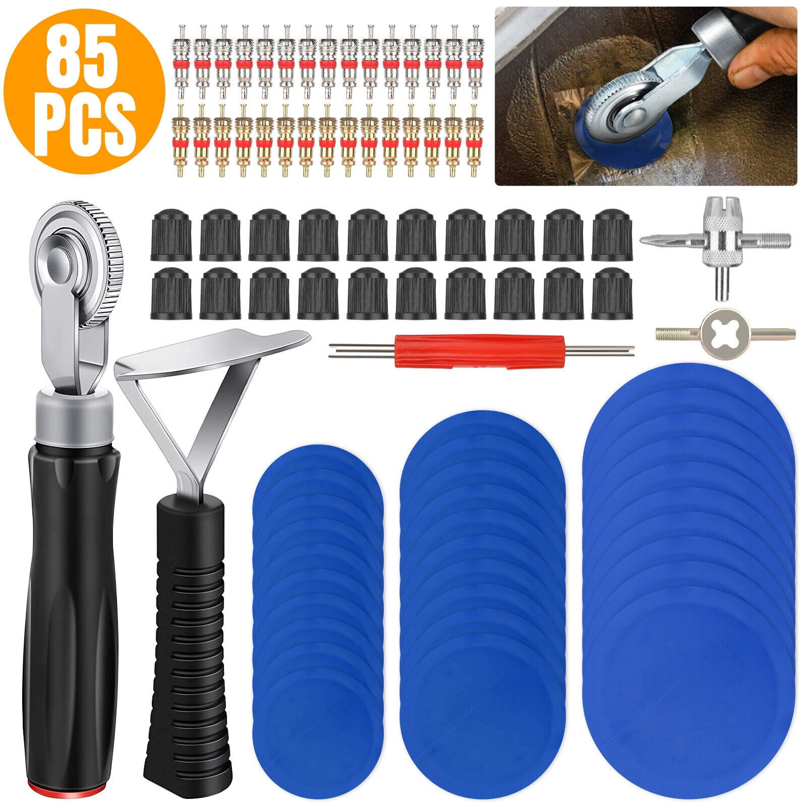 85Pcs Tire Repair Patches Kit Flat Punctures for Car Truck Motorcycle ...
