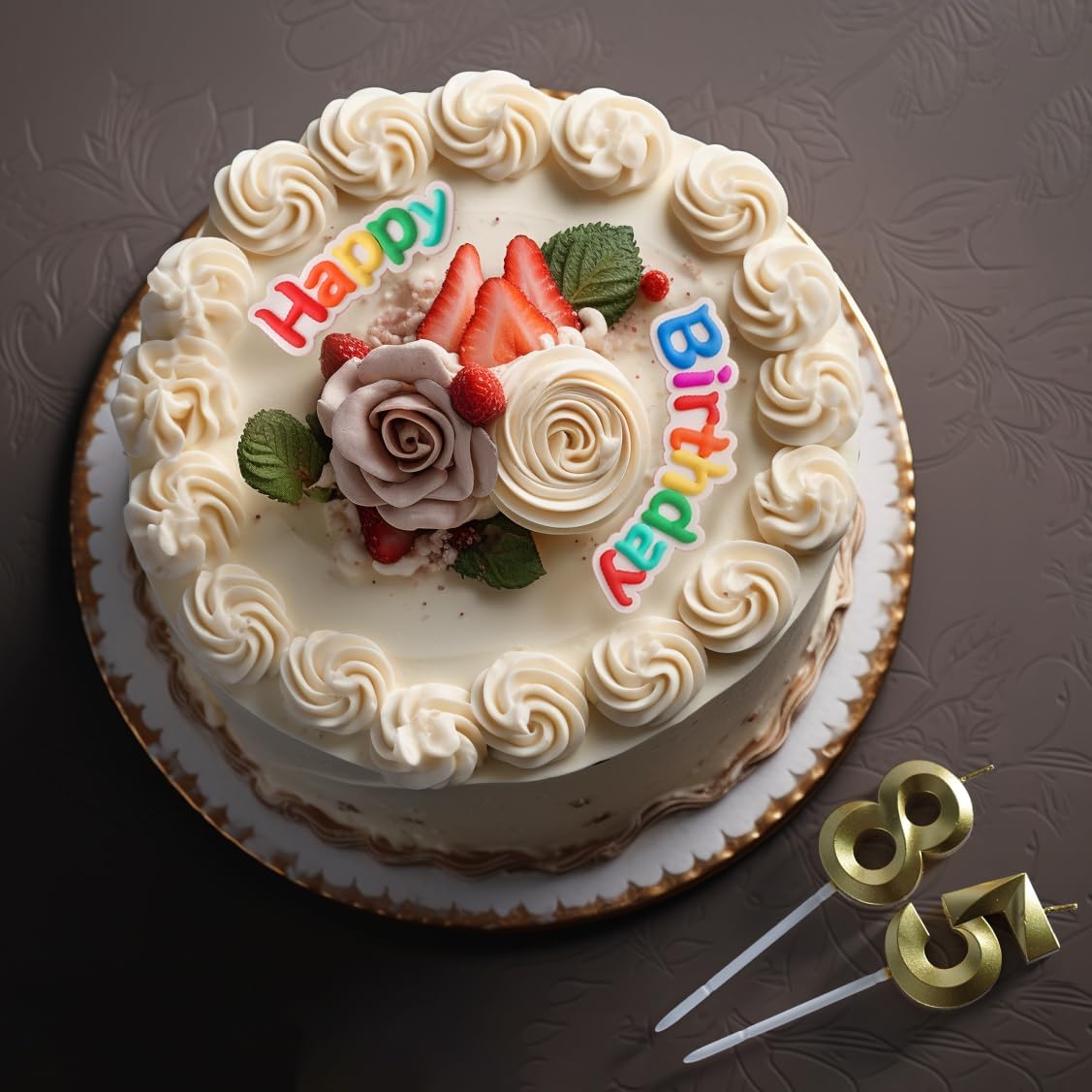 85Th Birthday Candles + Happy Birthday Cake Topper | Number Candle ...