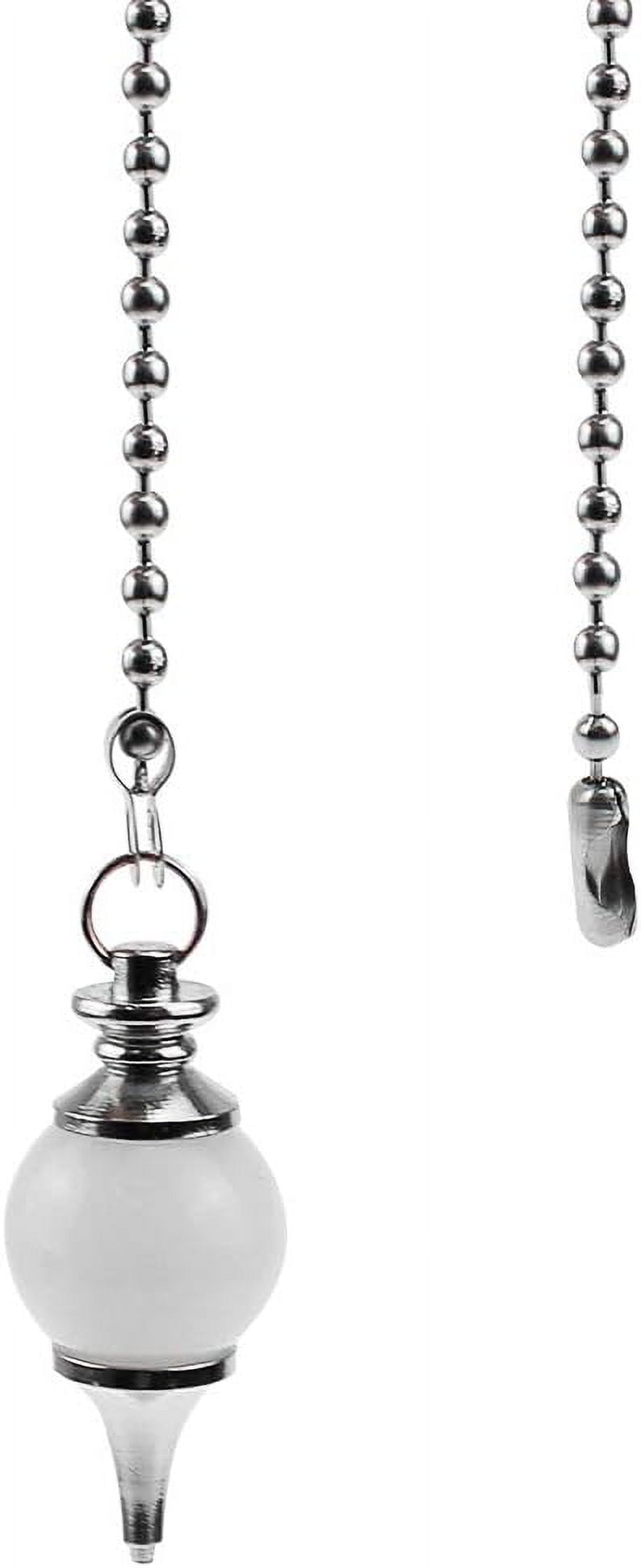 85cm Ball Pull Chain Extension 2 Pcs White Onyx Natural Stone Crystal ...
