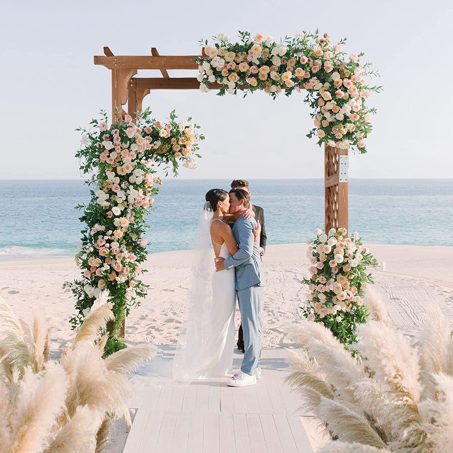 85inch Wooden Garden Arch Wedding Arch for Ceremony, Garden Arbor ...