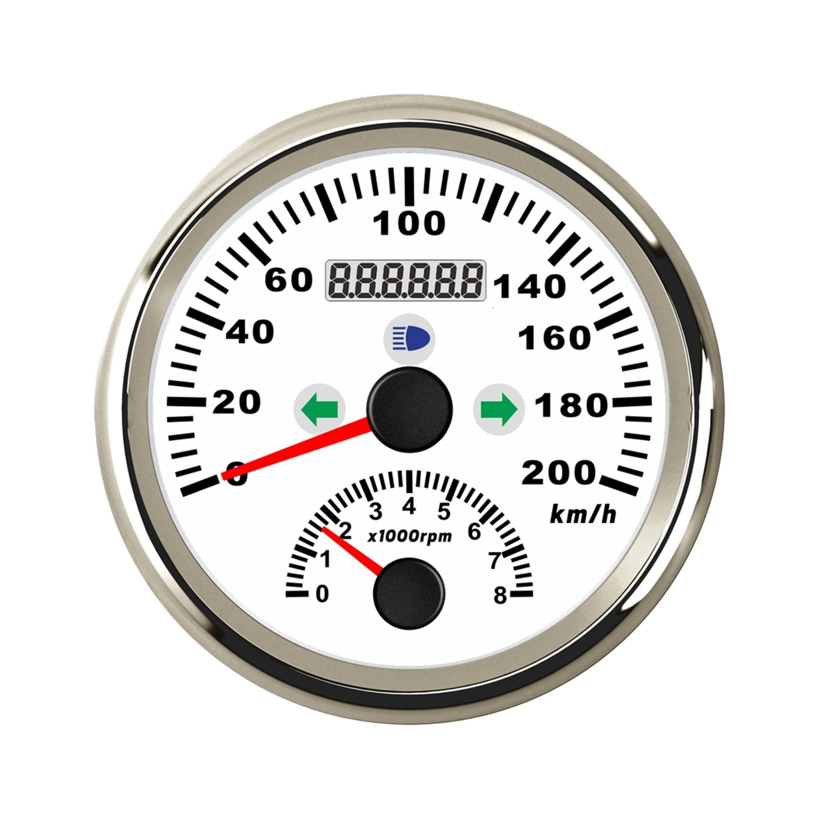 85mm 0-200km/h GPS Speedometer Tachometer 0-8000RPM 2 In 1 Turn Light ...