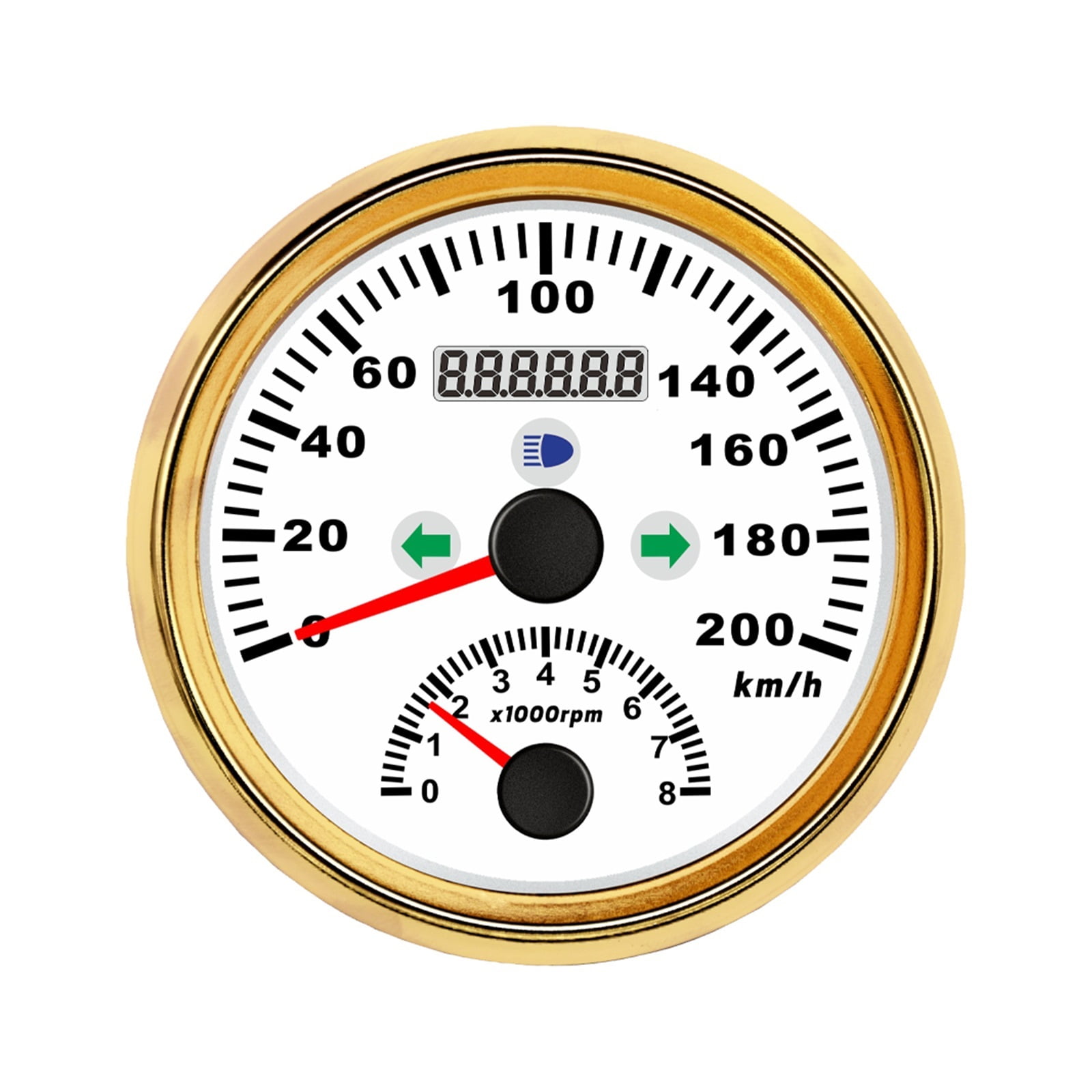 85mm 0-200km/h GPS Speedometer Tachometer 0-8000RPM 2 In 1 Turn Light ...