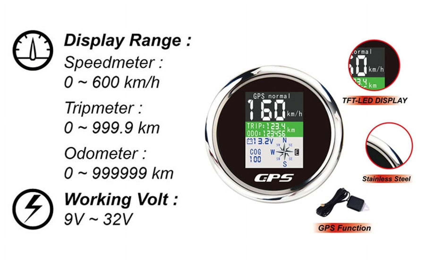 85mm 6in1 Multifunction Gauges Car GPS Speedometer Odometer Oil ...