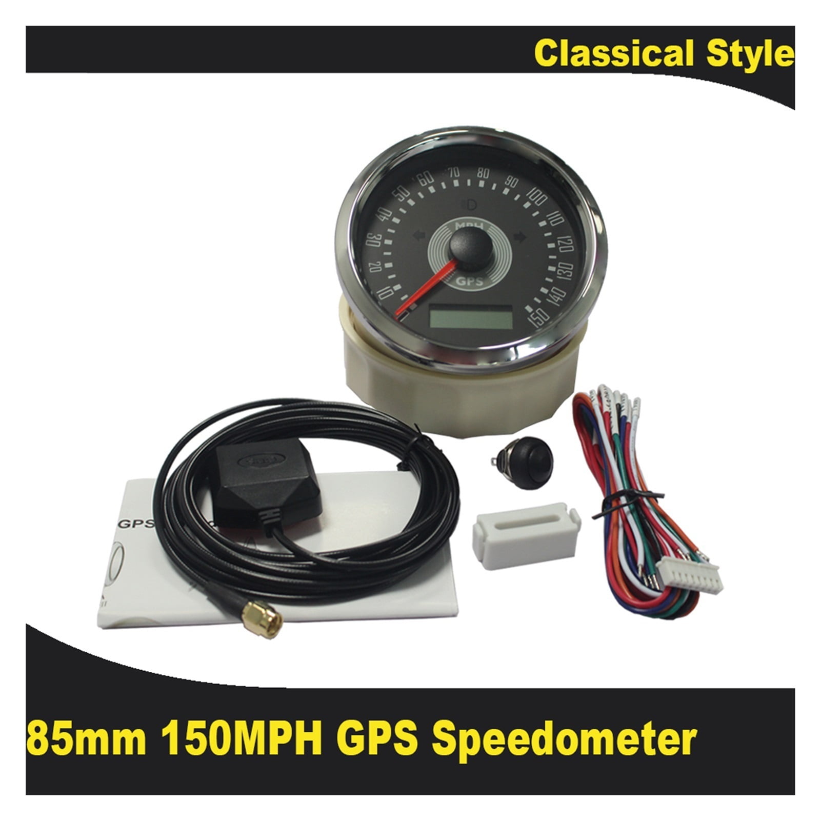 85mm Auto GPS Speedometer 200KM/H 150MPH Adjustable Odometer with Red ...