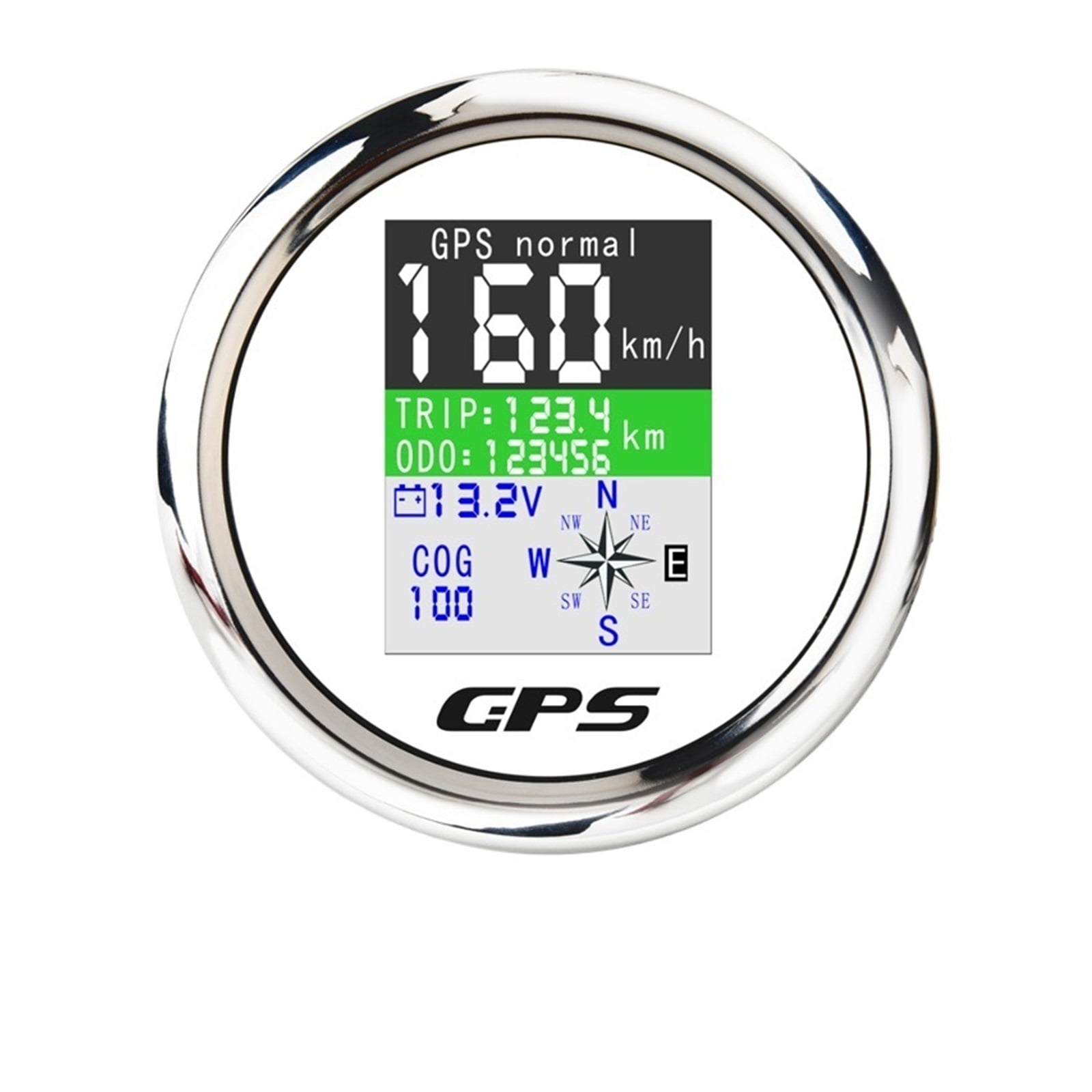 85mm Digital GPS Speed Gauge MPH Knots Km/h Adjusted Speedometer With Antenna Volt Meter Set For ...