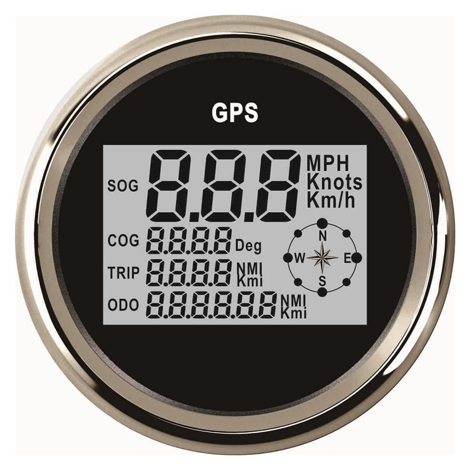 85mm Digital GPS Speedometer 0-999 Km/h Knots MPH Odometer Gauge For ...