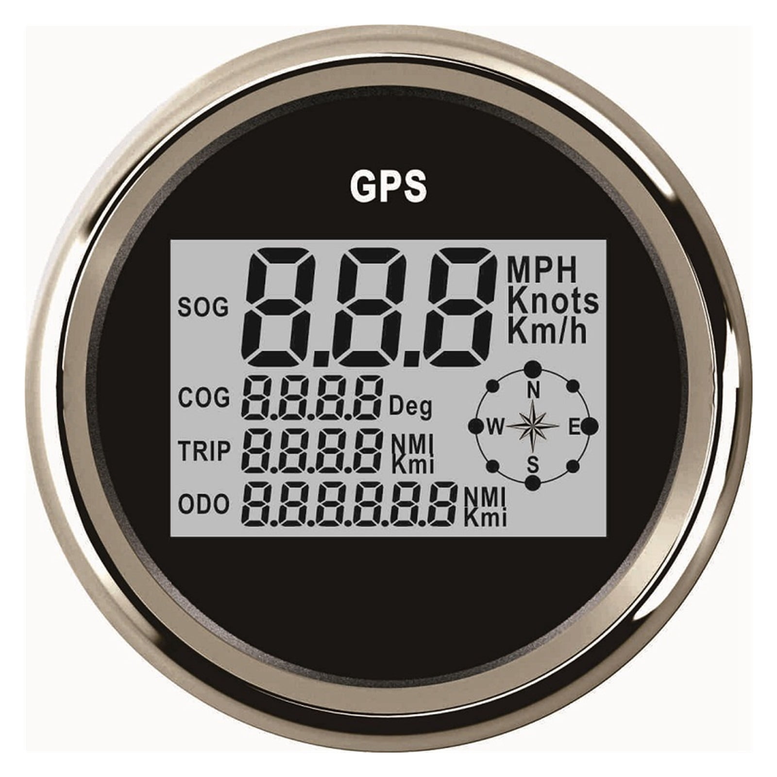 85mm Digital GPS Speedometer Odometer 0-999 Knots Km/h MPH 12V/24V With ...