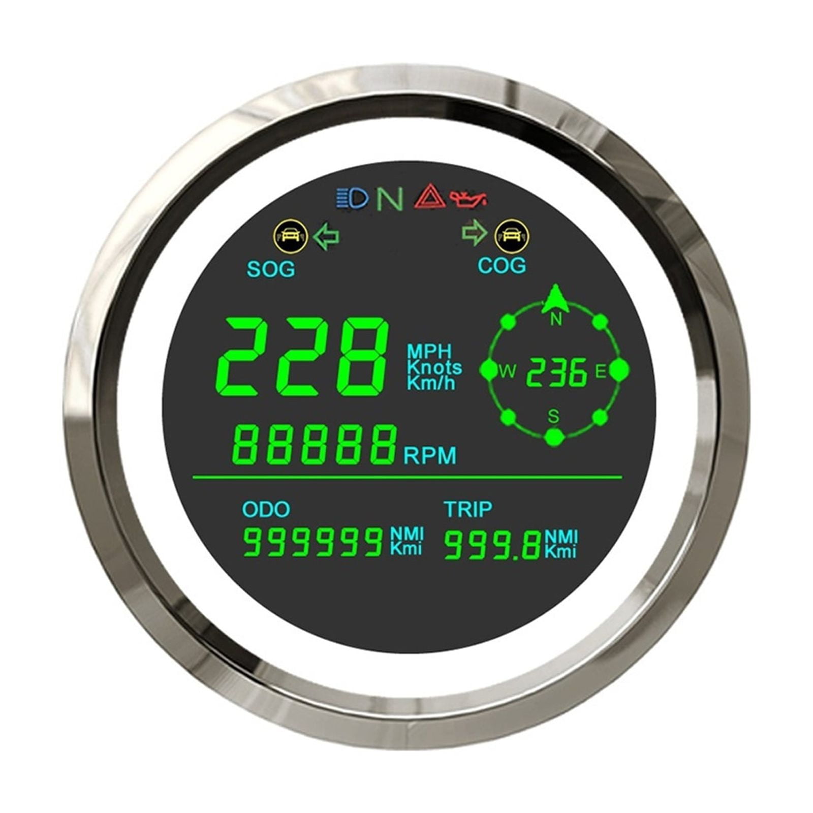 85mm GPS Speedometer Digital For Cars 0-299km/h MPH Knots With ...