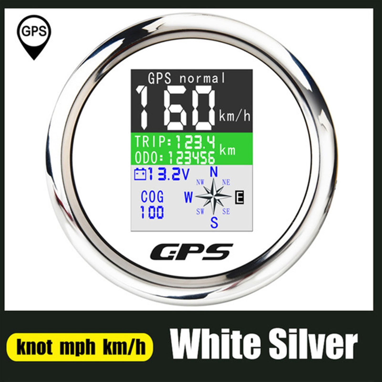 85mm GPS Speedometer Odometer Adjustable Trip ODO COG Voltmeter TFT ...