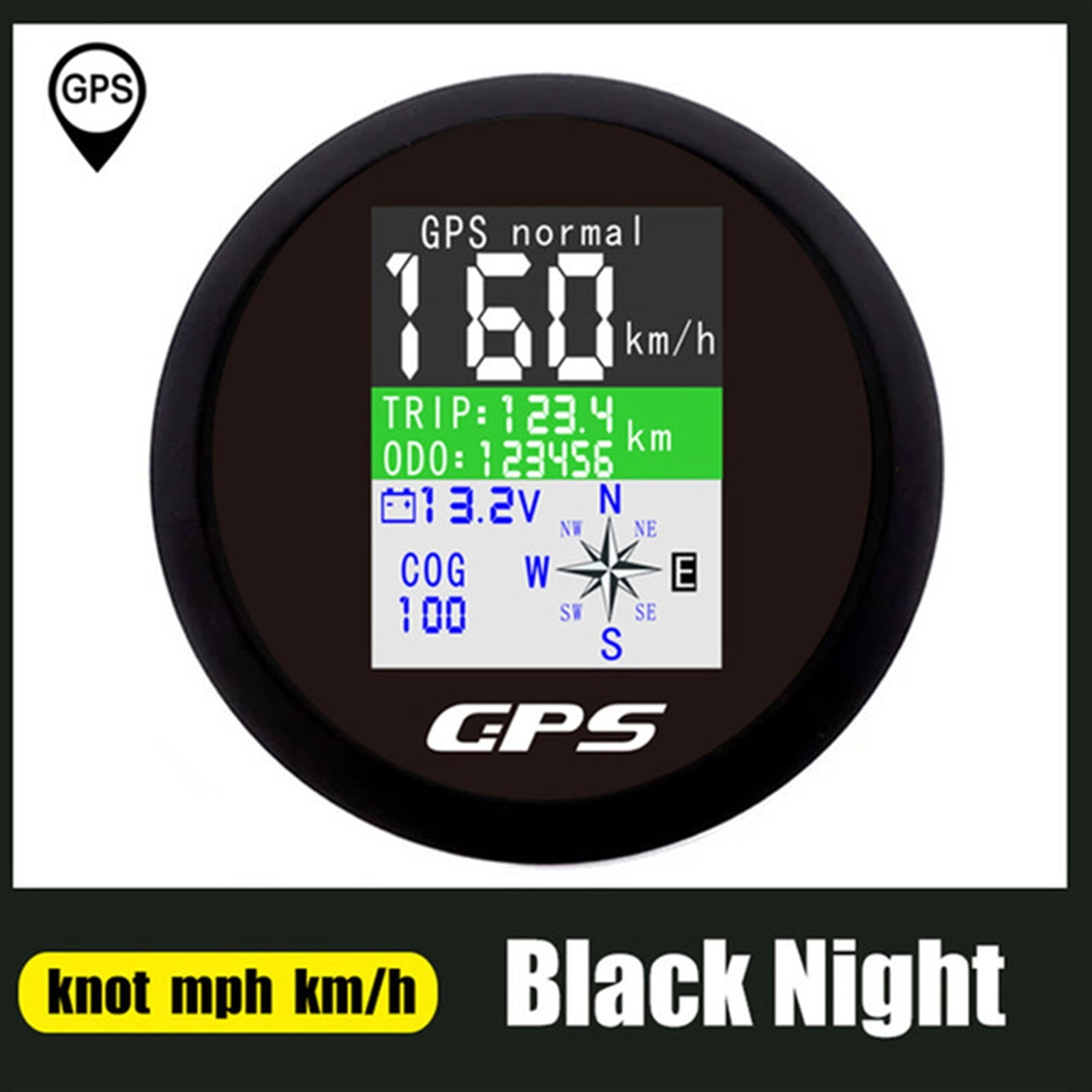 85mm GPS Speedometer Odometer Adjustable Trip ODO COG Voltmeter TFT ...