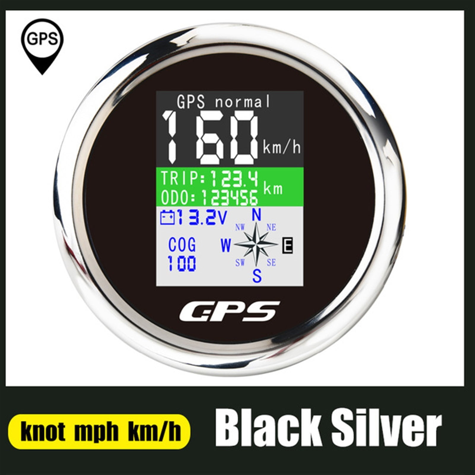 85mm GPS Speedometer Odometer Adjustable Trip ODO COG Voltmeter TFT ...
