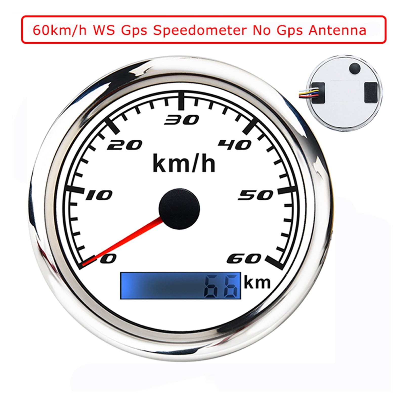85mm GPS Speedometer Red Backlight Digital Speed Gauge With GPS Antenna ...