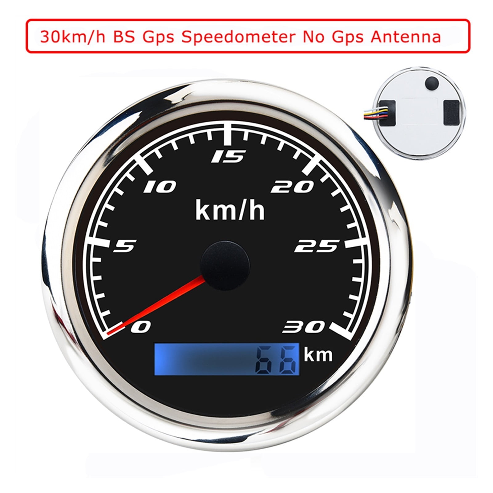 85mm GPS Speedometer Red Backlight Digital Speed Gauge With GPS Antenna ...