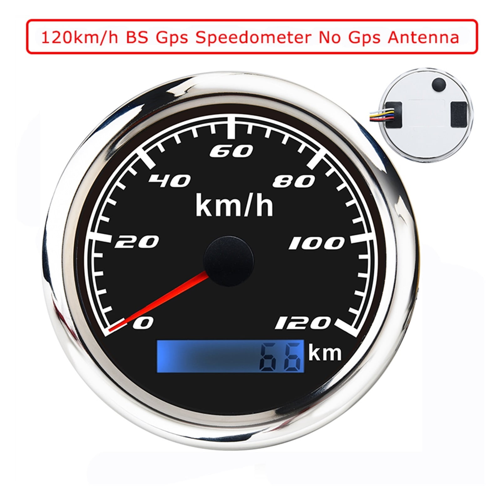 85mm GPS Speedometer Red Backlight Digital Speed Gauge With GPS Antenna ...