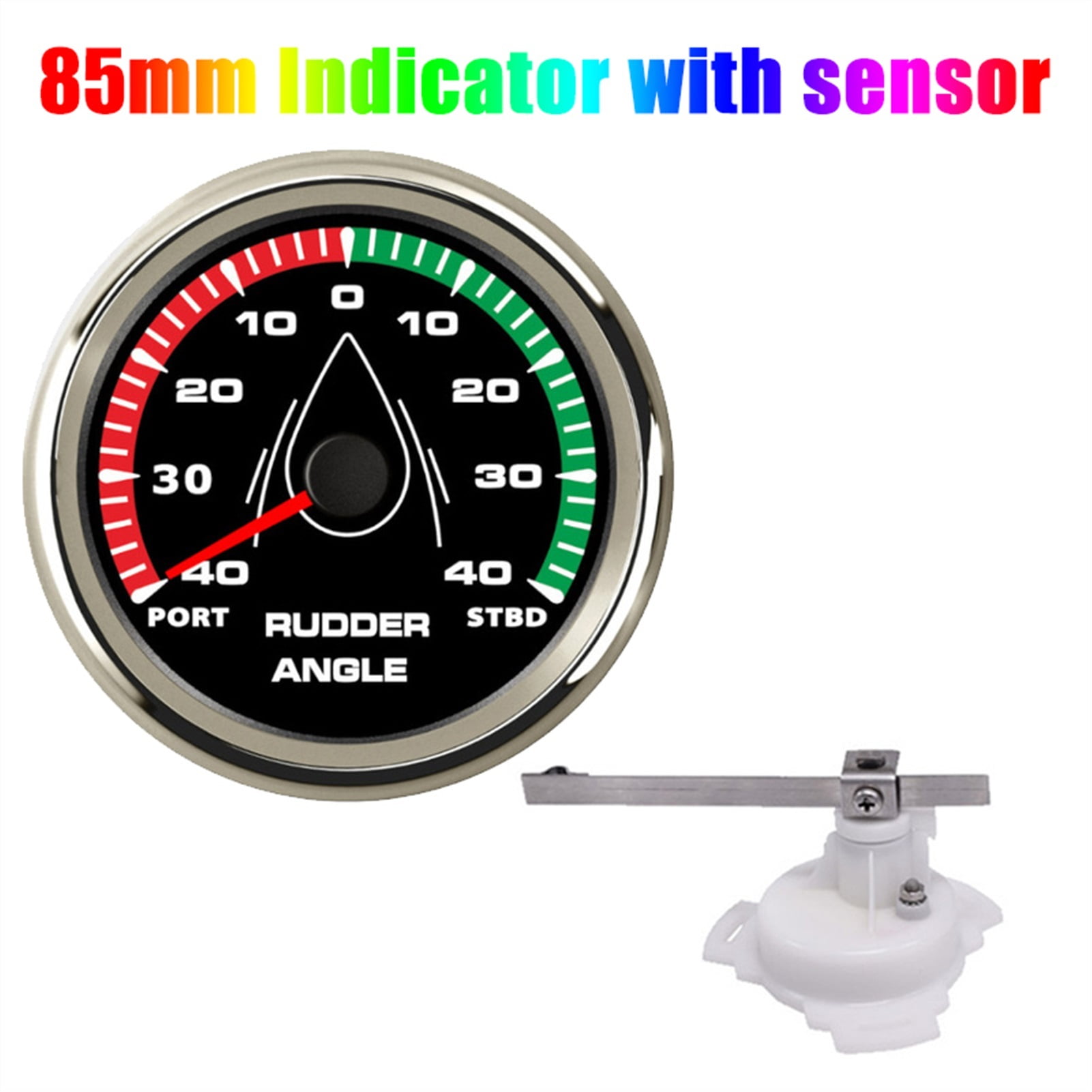 85mm Rudder Angle Indicator 0-190 ohm With Mating Sensor 52mm 8 Color ...