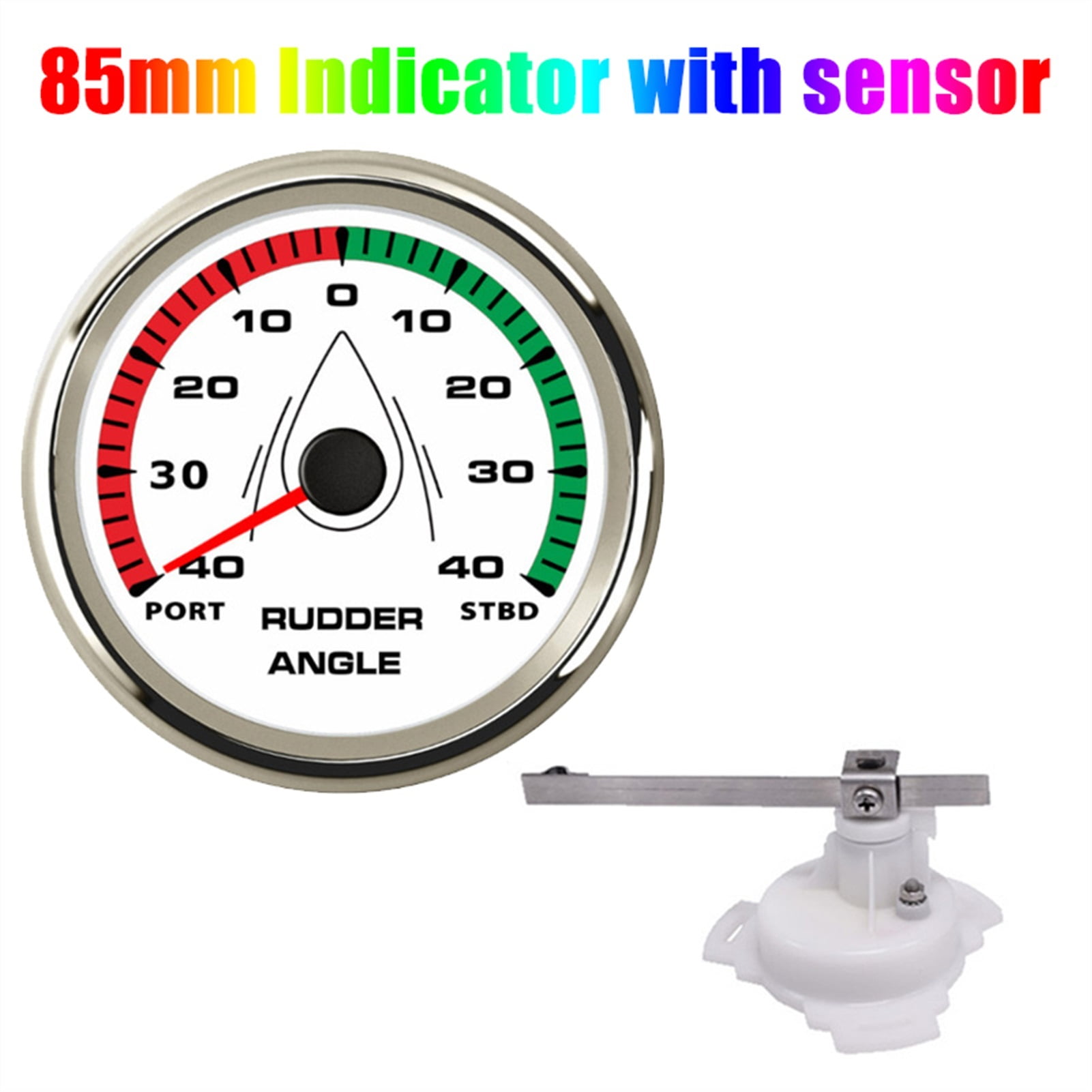 85mm Rudder Angle Indicator 0-190 ohm With Mating Sensor 52mm 8 Color ...
