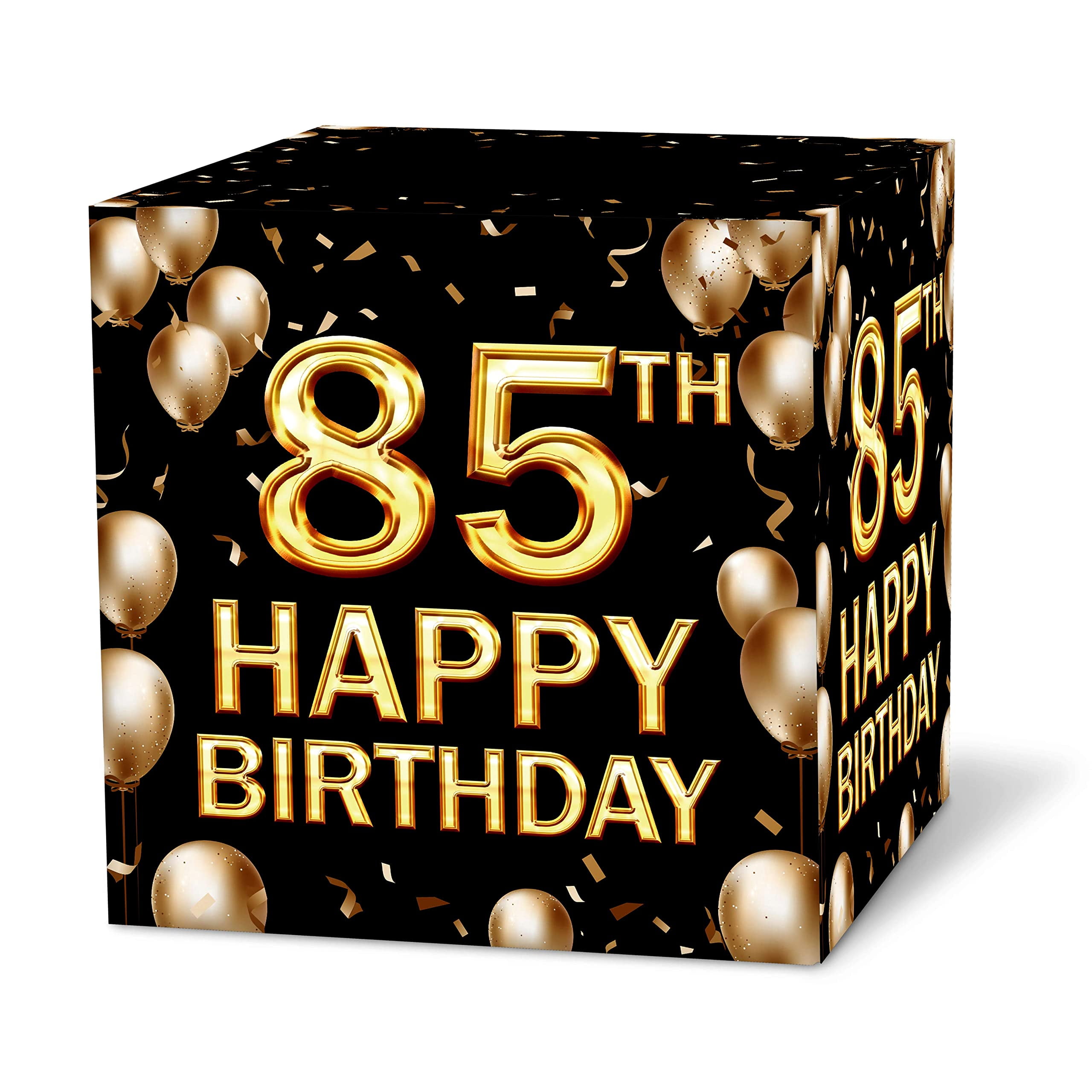85th Birthday Card Box，Black GP27 And Gold Card Box for Birthday Party Decorations ，Party ...