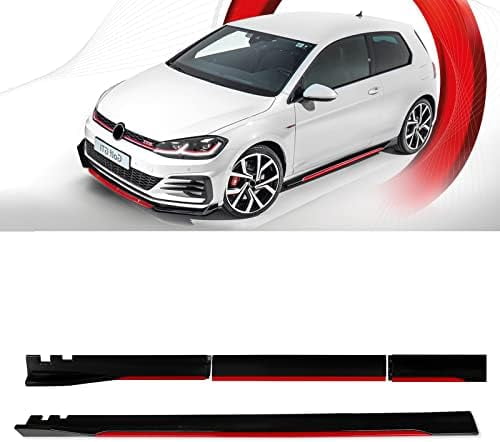 86.6" 220CM Universal Car Side Skirt Extension Body Kit Gloss Black ...