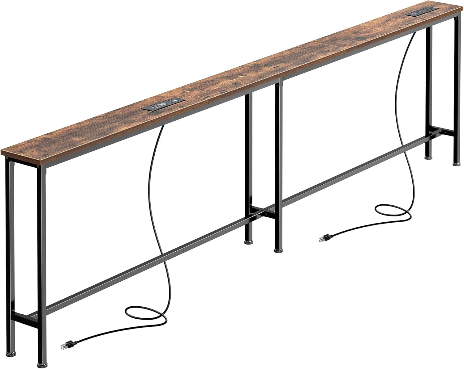 86.6 Inch Sofa Table with 2 Power Outlets and -C Ports, 5.9 Inch Narrow ...