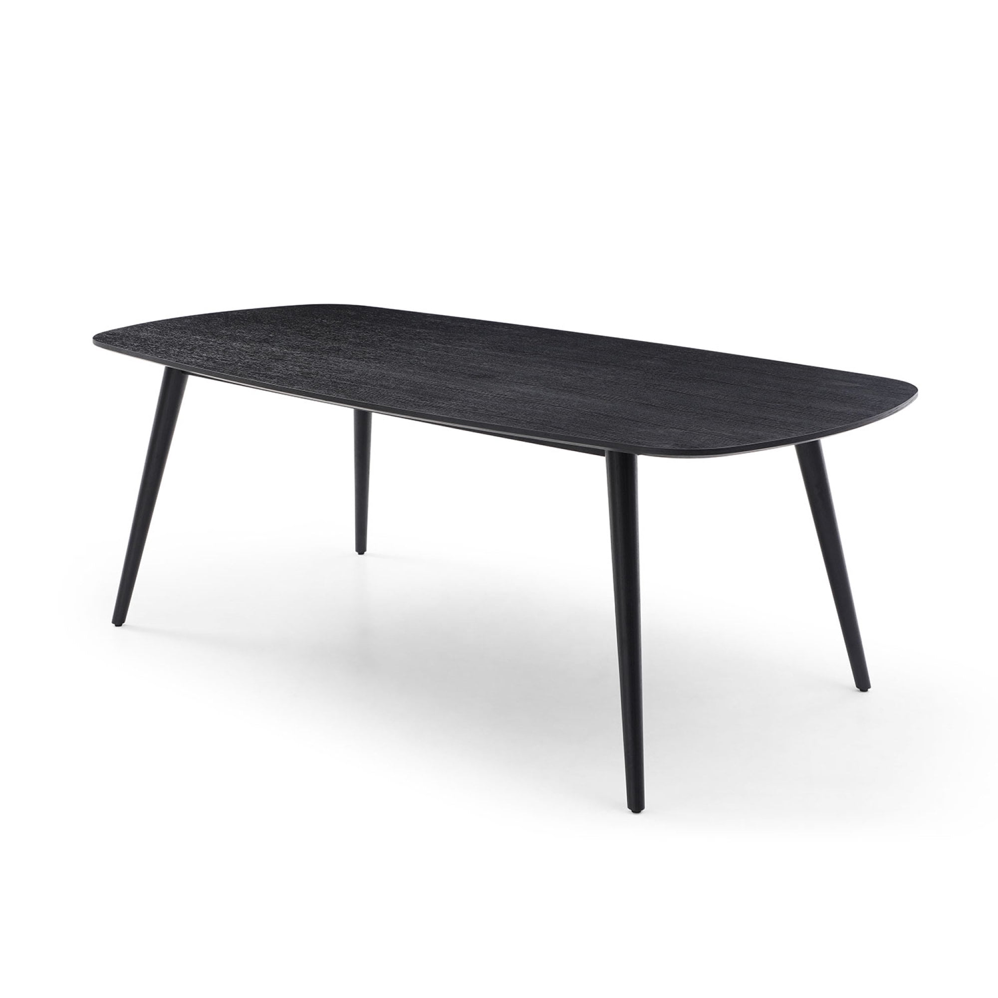 86.61inch Modern mid-Century Dining Table Rectangular Table Balck oak ...