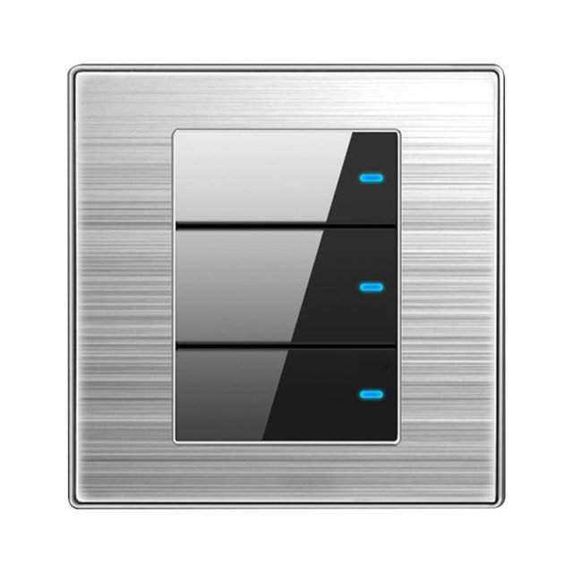 86*86mm 110V-240V British Standard Stainless Steel Wall Lamp LED Touch ...