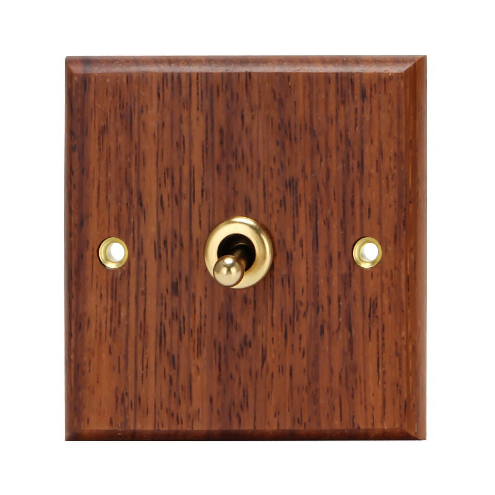 86 Type Solid Wood Panel Switch Wall Light Retro Brass Toggle Switch ...
