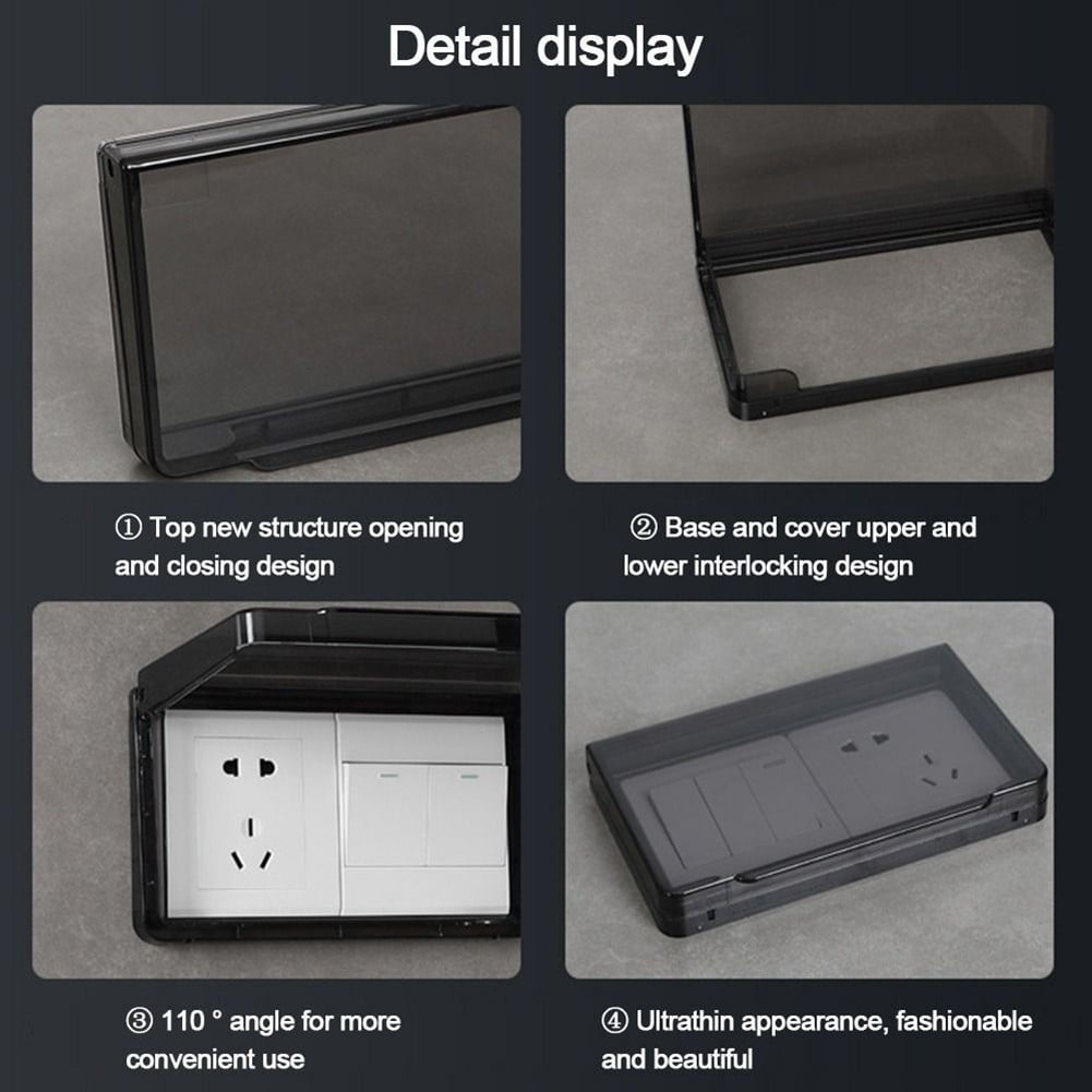 86 Type Wall Socket Waterproof Box Electric Plug Cover Bathroom Wall ...
