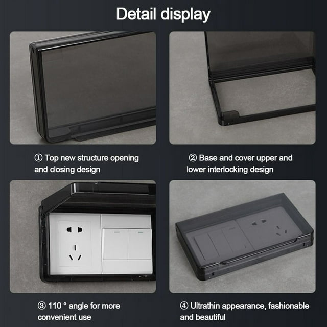 86 Type Wall Socket Waterproof Box Electric Plug Cover Bathroom Wall ...
