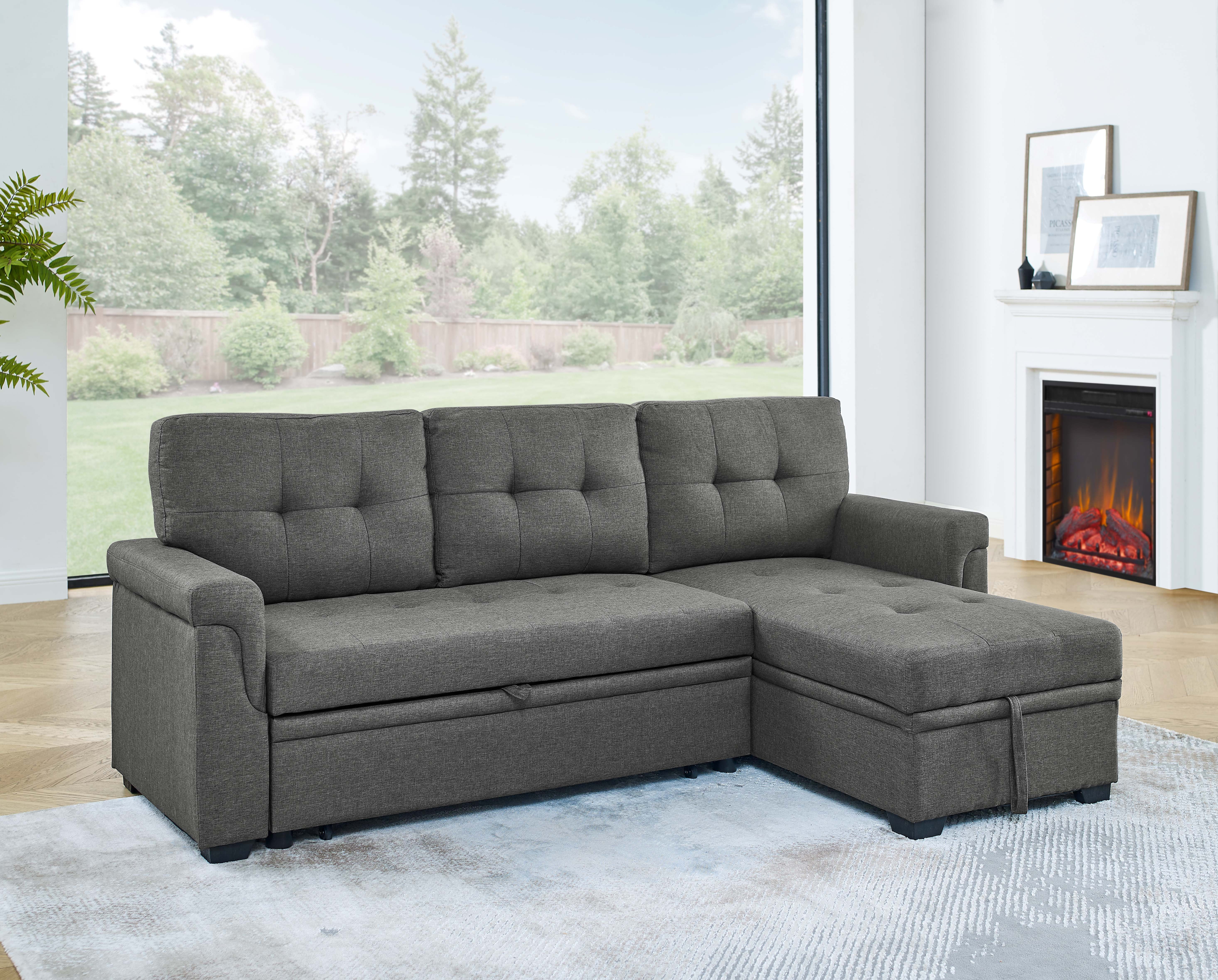 86'' Upholstered Pull-Out Sofa Bed - Walmart.com