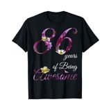 86 Year Old Shirt Awesome Floral 1934 86Th Birthday Gift T-Shirt Unisex ...