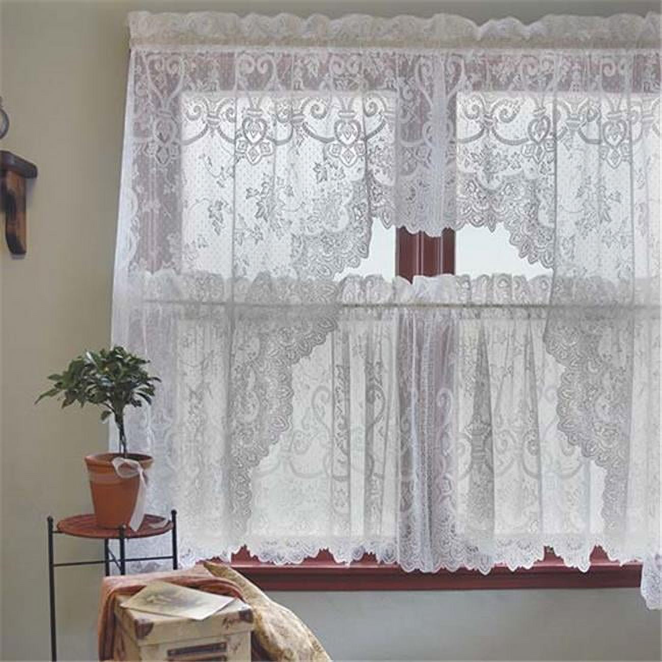 86 x 63 in. English Ivy Swag Pair, White - Walmart.com