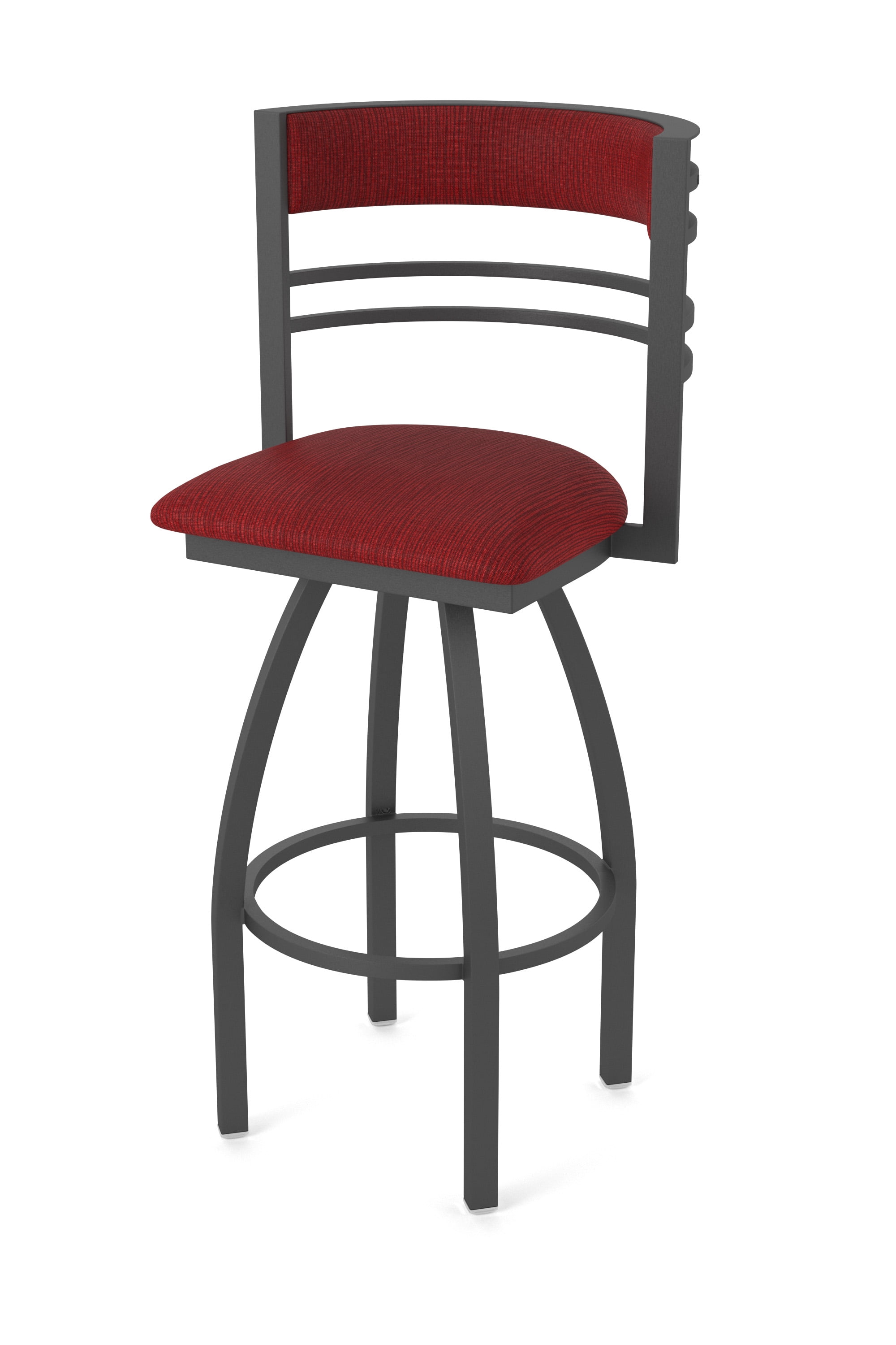 860 Hunter 30" Swivel Bar Stool with Pewter Finish and Graph Ruby Seat ...