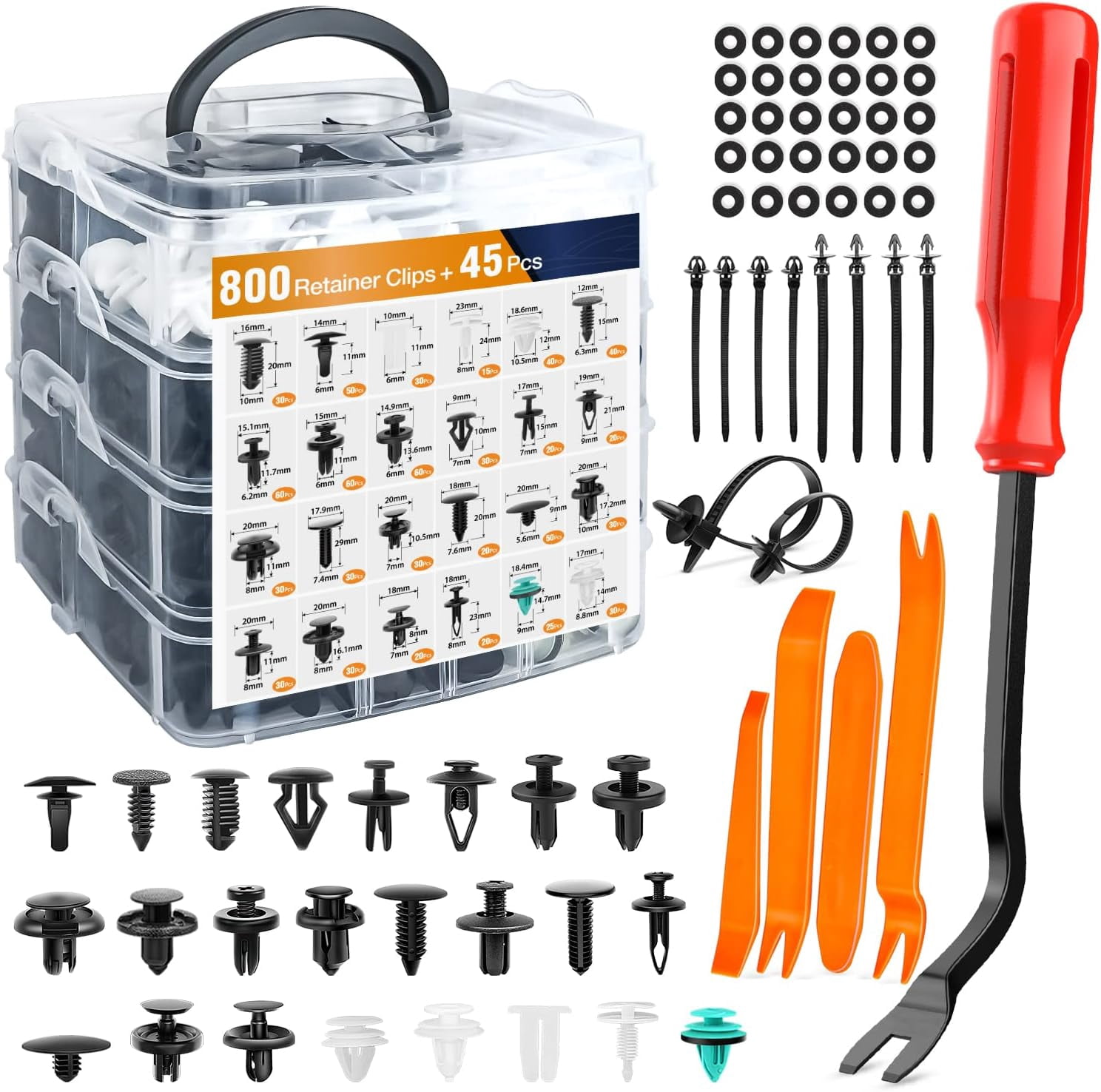 860Pcs Car Push Retainer Clips & Auto Fasteners Assortment -26 Most ...