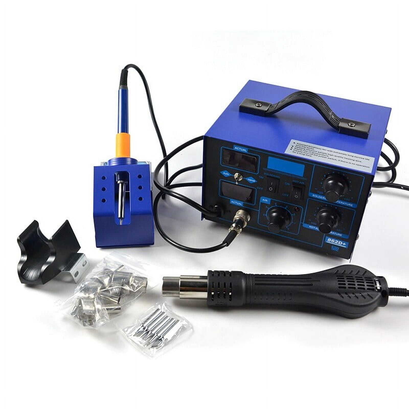 862D+ Digital Display SMD Soldering Iron Hot Air Rework Station Hot Air ...