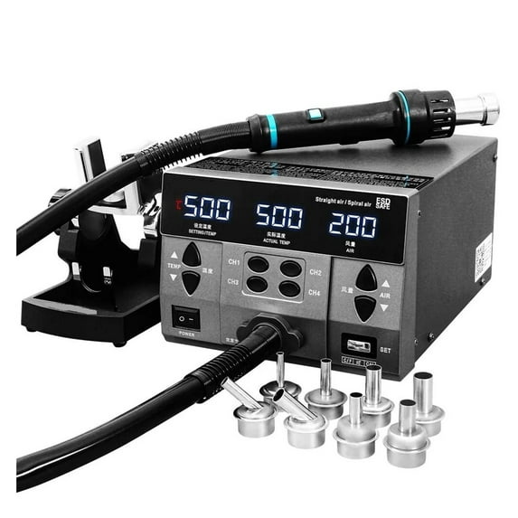 8630Pro 1300W Hot Air Gun Digital Display BGA Rework Station Curved ...